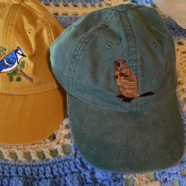 BEAVER Wildlife Baseball Hat - Embroidered Women Men Mom Dad Cap ...