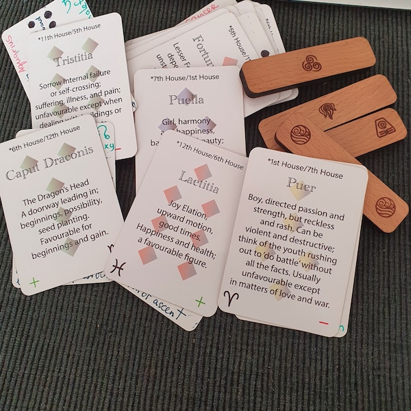 Geomancy Training Cards and Sticks - Druid Sticks - Divination Sticks ...