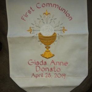Personalized First Communion Banner With Ornate Embroidered Chalice - Etsy