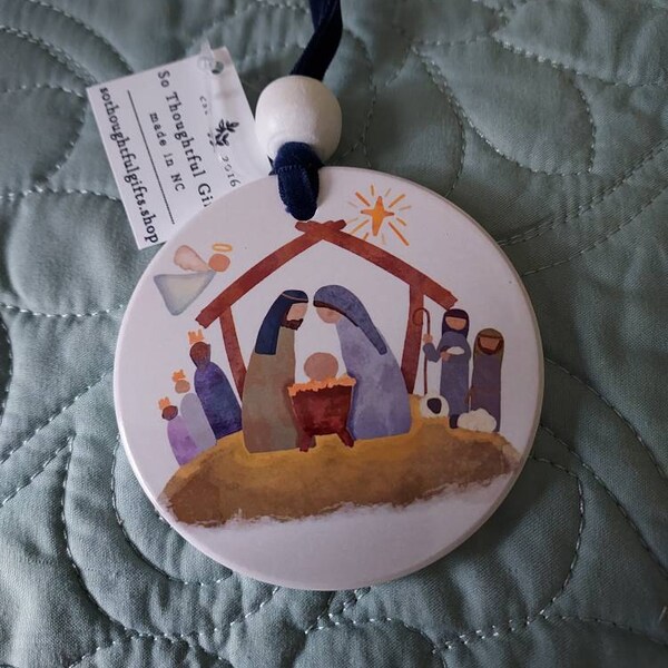 Painted Nativity Christmas Ornament | Christmas Ornament | Nativity ...