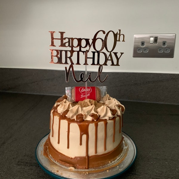 Personalized Birthday Cake Topper: Custom Name & Age - Etsy UK