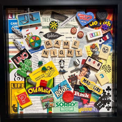 Game Board Wall Art Game Room Décor Man Cave Game Shadowbox - Etsy
