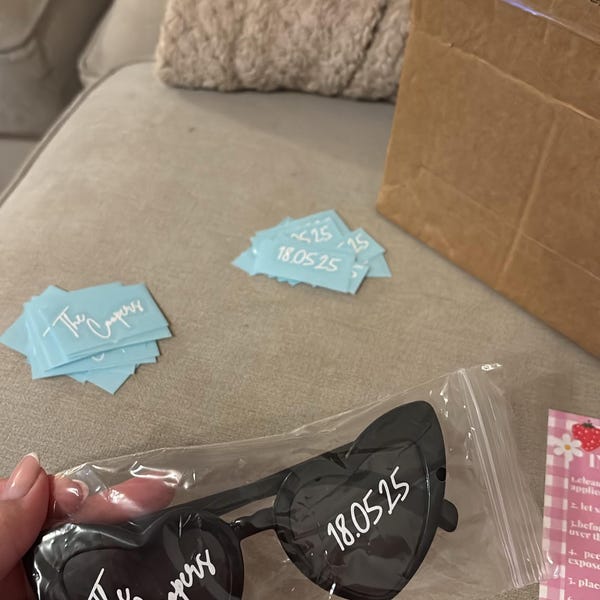DIY STICKERS for Wedding SUNGLASSES| |wedding Personalised Sunglasses ...