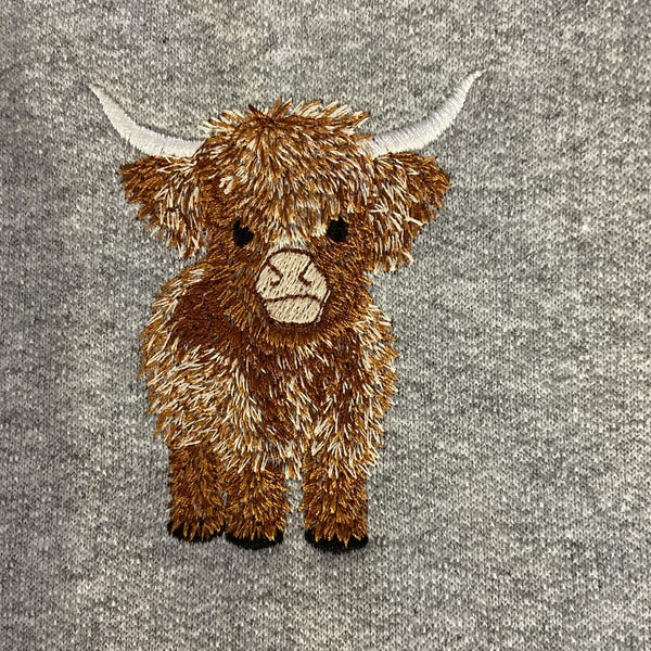 Highland Cow Machine Embroidery Design Digital File Size H3.13*w2.62in ...