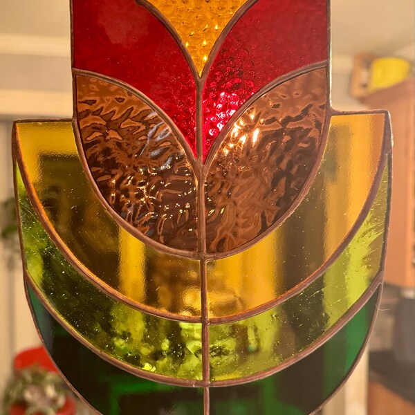 Stained Glass Pattern - DIGITAL FILE (pdf Png) - Tulip Flower Rainbow ...