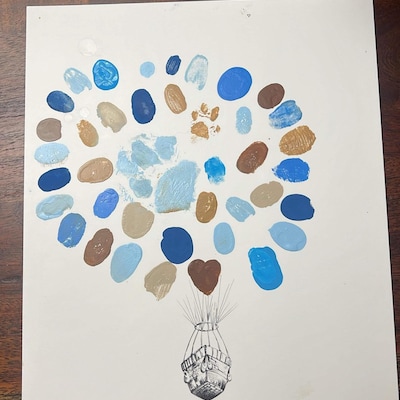 House Thumbprint Guest Book , PRINTABLE, Wedding Fingerprint Decor, up ...