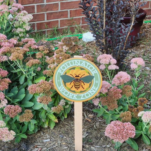 Bees' Pollinator Work Zone - Yard and Garden Sign - Etsy