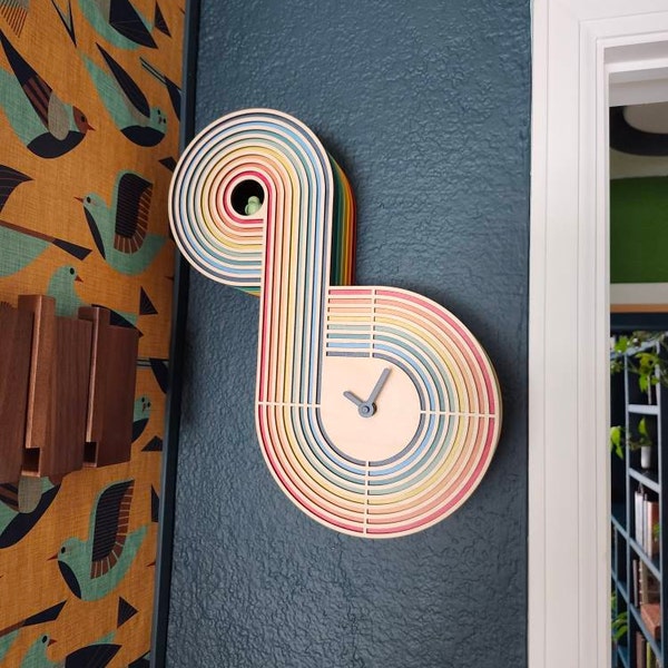 Unique Modern Cuckoo Clock - Multi Colored - Handmade - Modern Design ...