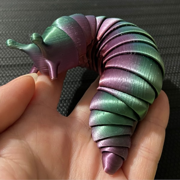 Rainbow Slug Large | 3D Printed Slug | Multicolor Slug Slinky | Fidget ...