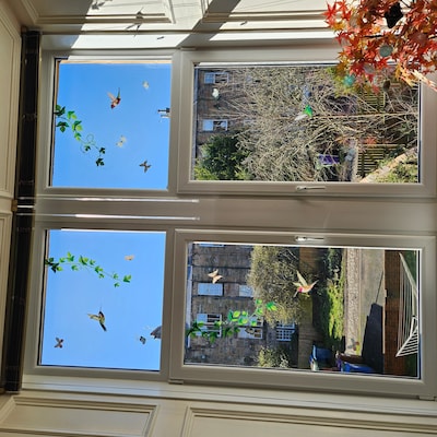 Flower Pots Window Stickers 10 Individual Colourful Flowers in Pots ...