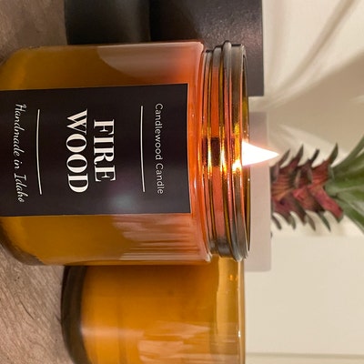 FIREWOOD Crackling Wood Burning Fireplace Soy Wax Candle Best Seller ...