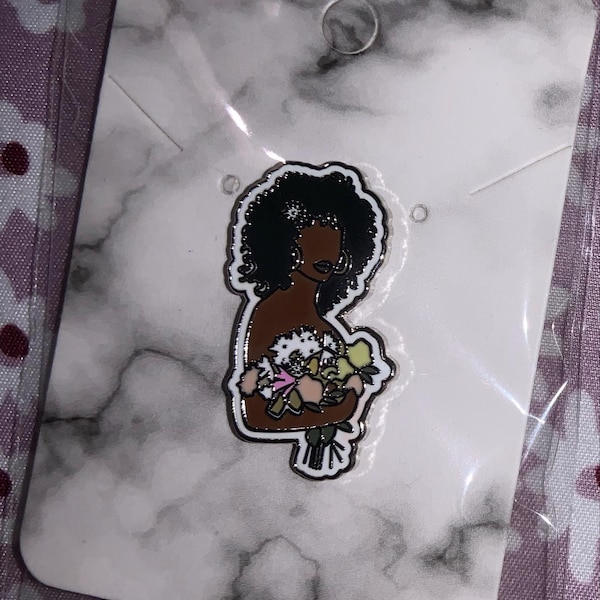 Acrylic Pin|african American Woman| Natural Hair Acrylic Pin|portrait ...