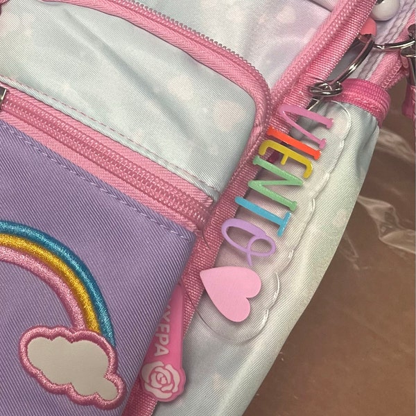 Colored Personalized Name Keychain/ Engraved Name Keychain/ Backpack ...