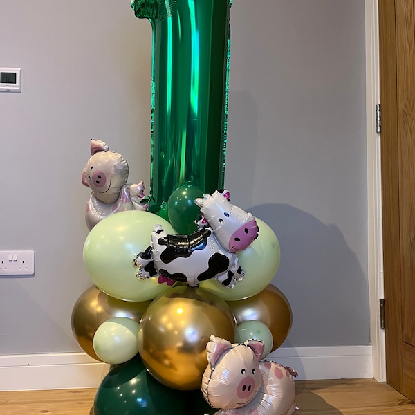 DIY Pink Farm Balloon Sculpture, 1.4m/55in, Cute Farm Animal Balloon ...