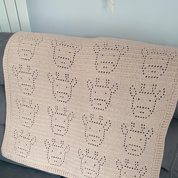 Frog Filet Crochet Blanket Instant Downloadable PDF Written Pattern ...