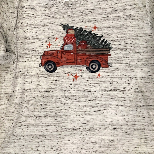 Red Christmas Tree Truck, Sublimation Design, Christmas Car Png, Santa ...