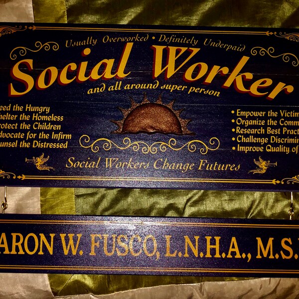Social Worker Wood Sign With Optional Personalization - Etsy