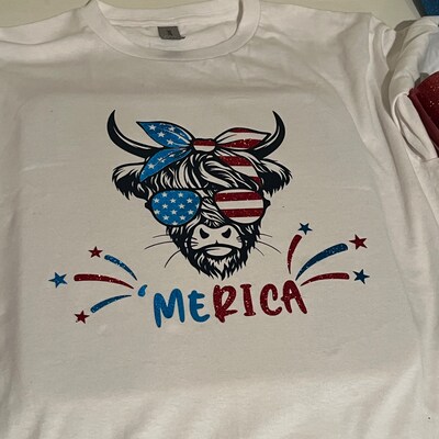 Highland Cow Svg 4th of July Svg American Flag Svg Fourth of July Svg ...