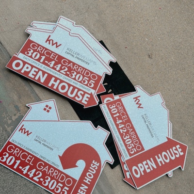 COMPASS Open House Arrow Shaped Yard Signs 18 X 24, 2 Sided Coroplast ...