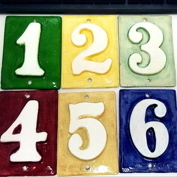 Tile Address Numbers. Handmade and Hand-glazed. Weatherproof, Fadeproof ...