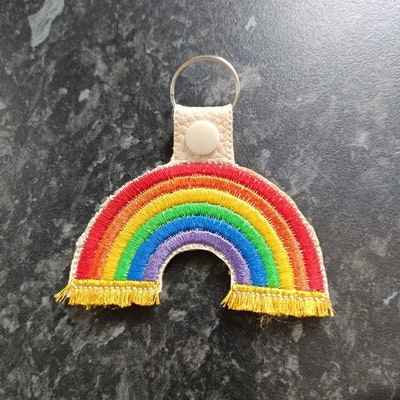 Fringed Rainbow Key Fob in the Hoop Machine Embroidery Designs ITH ...