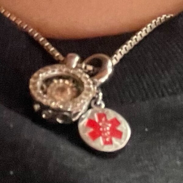 Medical Alert Bead Charm, Discreet Medical ID, Fits Pandora Bracelets ...