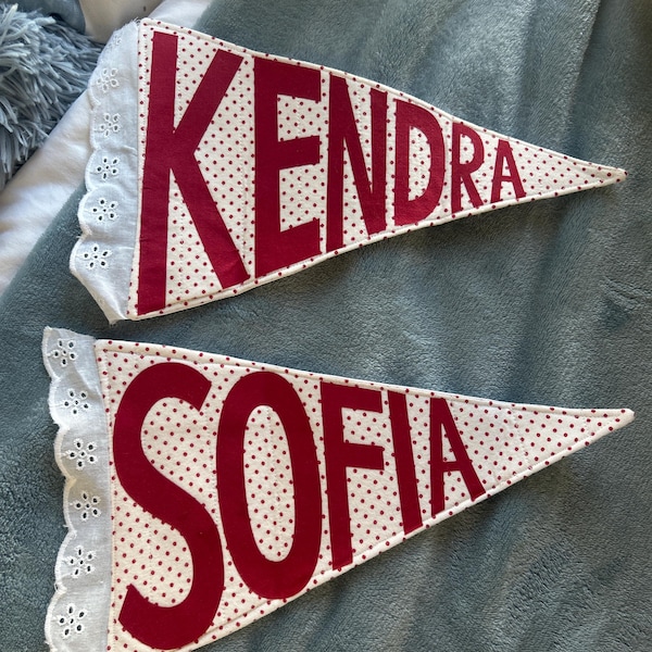 Custom Quilted Pennant Flag: Personalized Dorm & Room Decor - Etsy