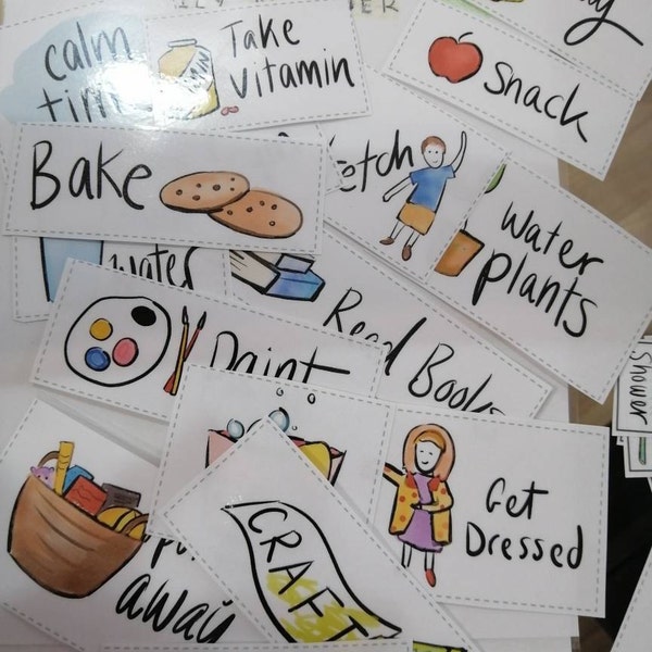 Visual Schedule Toddler Kids Routine Chart Printable Cards - Etsy