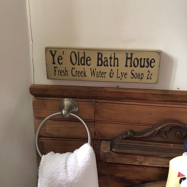 Primitive Ye Olde Bath House Sign - Etsy