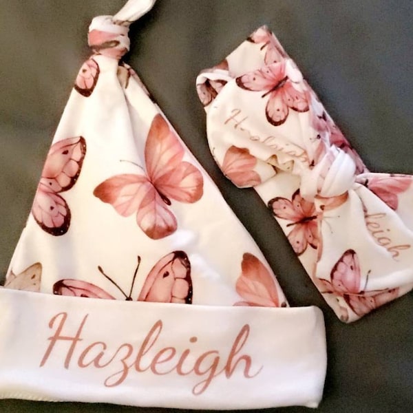PINK BUTTERFLY Swaddle Blanket PERSONALIZED Newborn Baby Girl Coming ...