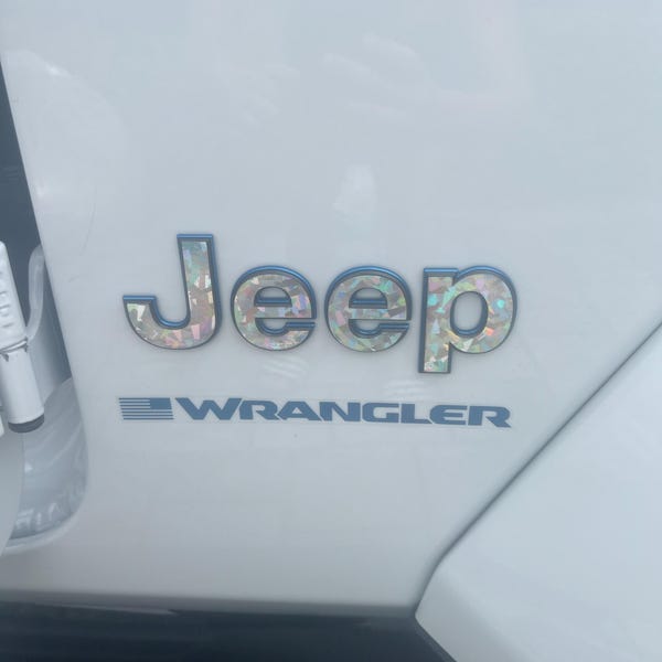 Holographic Crystal Jeep Emblem Sticker Decal, Wrangler JK, TJ, JL ...