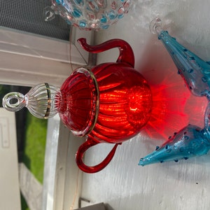 Set of Four Blown Glass Pendant Lights for Kitchen Island, Ceiling ...