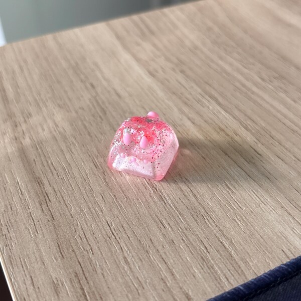 Artisan Resin Kawaii Strawberry Bunny Keycap, Cute ESC Key for ...