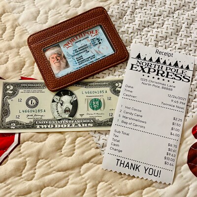 Santa's Missing Wallet With Sleigh License, Christmas Surprise, Keep ...