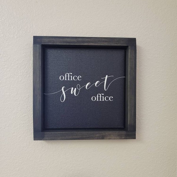 Office Sweet Office Decor — Custom Framed Canvas Home Office Decor ...