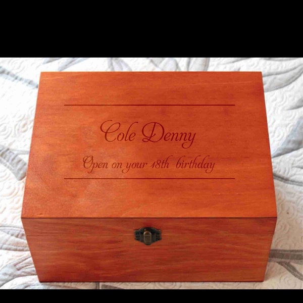 Personalized Wooden Box With Engraved Name, Custom Keepsake Box ...