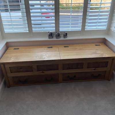 Low Window Seat With Drawers Storage Box - Etsy