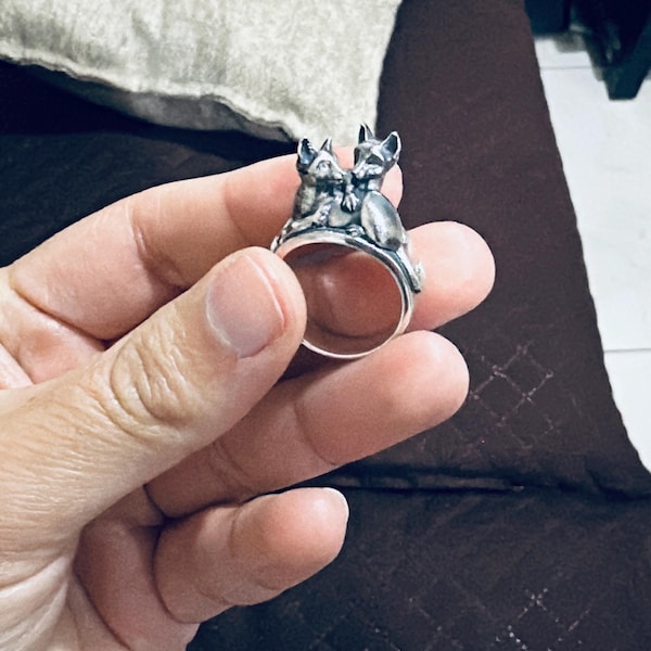 Sterling Silver Angry Wolf Signet Ring, Ring Wolf Head, Wolf Head Ring ...