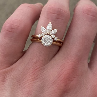 Delicate Diamond Wedding Band Solid 14k 18k Gold Half Eternity - Etsy