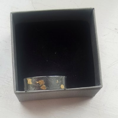 6mm 24K Gold Keum Boo Rustic Ring, Silver&gold Rustic Ring, Unisex ...