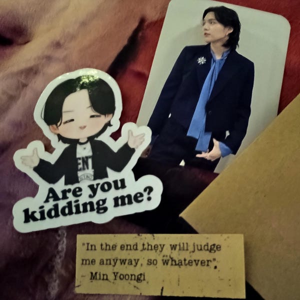 Jimin and Yoongi Rookie Actor of the Year Gold Frame Vinyl Waterpoof ...