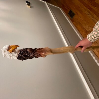 Gargoyle Walking Stick the Protector Made in the USA Hand Carved Hiking ...