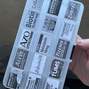 Printable Medicine Labels Pill Container, Travel Pill Case, Pill Case ...