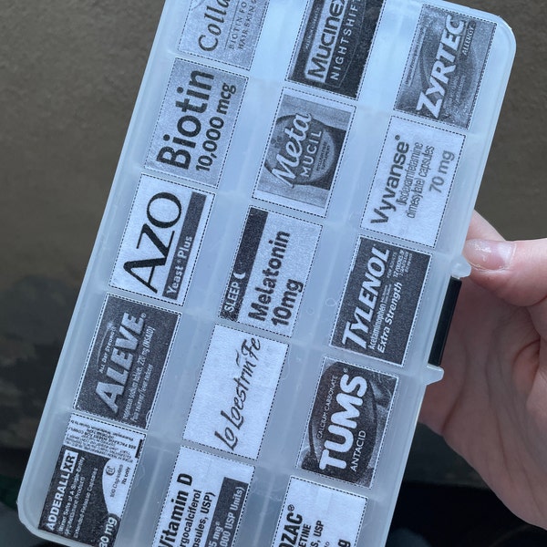 Pocket Pharmacy Labels | Pill Container, Travel Pill Case, Pill Case ...