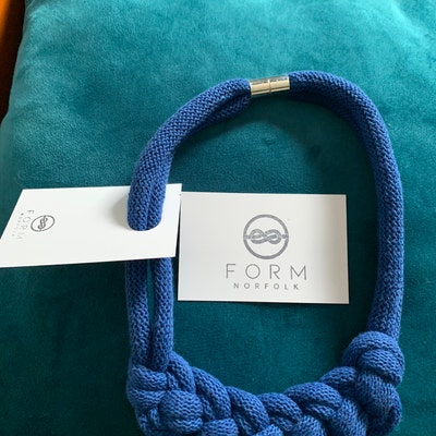 Loop Knot Necklace Rope Necklace. Recycled Cotton Cord. Statement ...