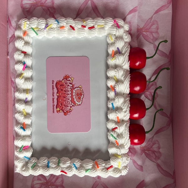 Cherry Sprinkle Fake Cake Photo Frame - Decoden Photo Frame - Dopamine ...