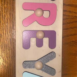 Wooden Rainbow Alphabet Puzzle for Boy and Girl | Etsy