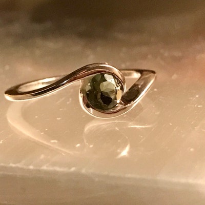 Rare Meteorite Gemstone Ring, 925 Sterling Silver, Meteorite Ring ...