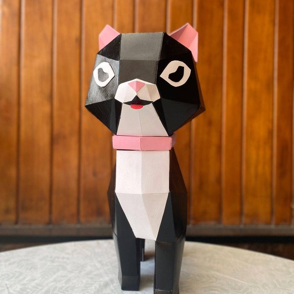 3D Papercraft Cat, Cat, 3D PDF Template, Papercraft Animals, Cat ...