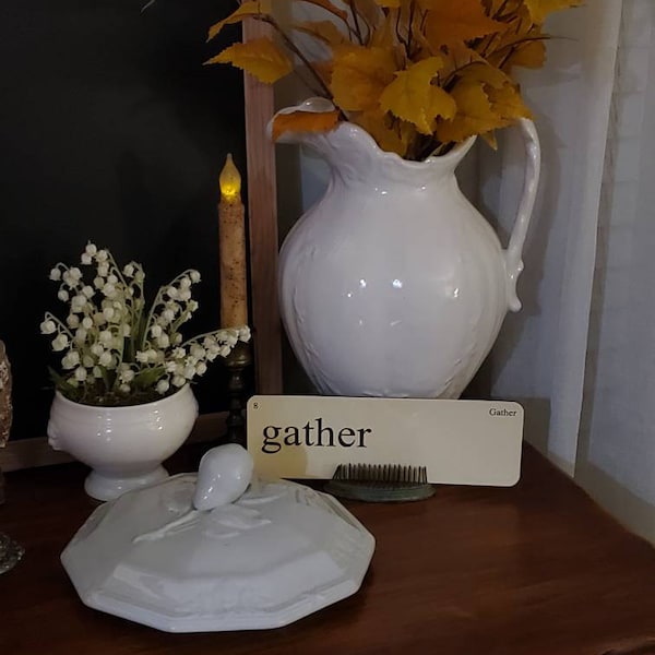 THANKSGIVING Flash Cards LARGE Vintage Inspired Word Flashcard SET of 8 ...